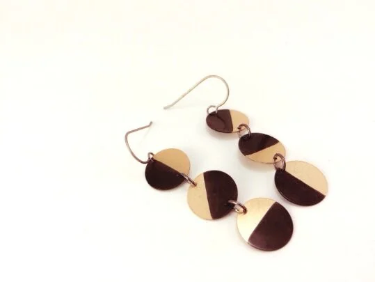 Black Tan earrings Tactile Melodies